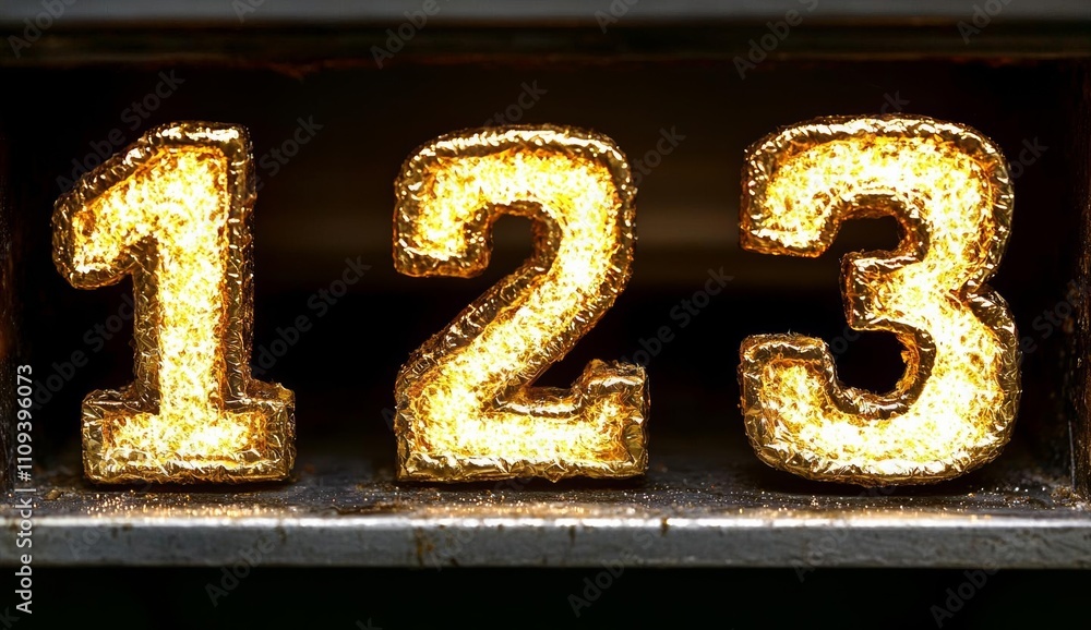 Beautiful set of Fireworks numbers 1,2,3 close up , isolated on white ...