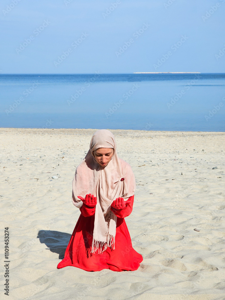 Muslims on the beach, hijab, girls in hijab, rest of Muslims at sea ...