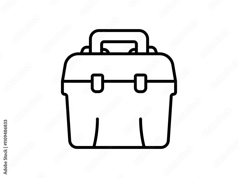 Tool Box icon flat style pictogram for ui or ux mobile app, design sign ...