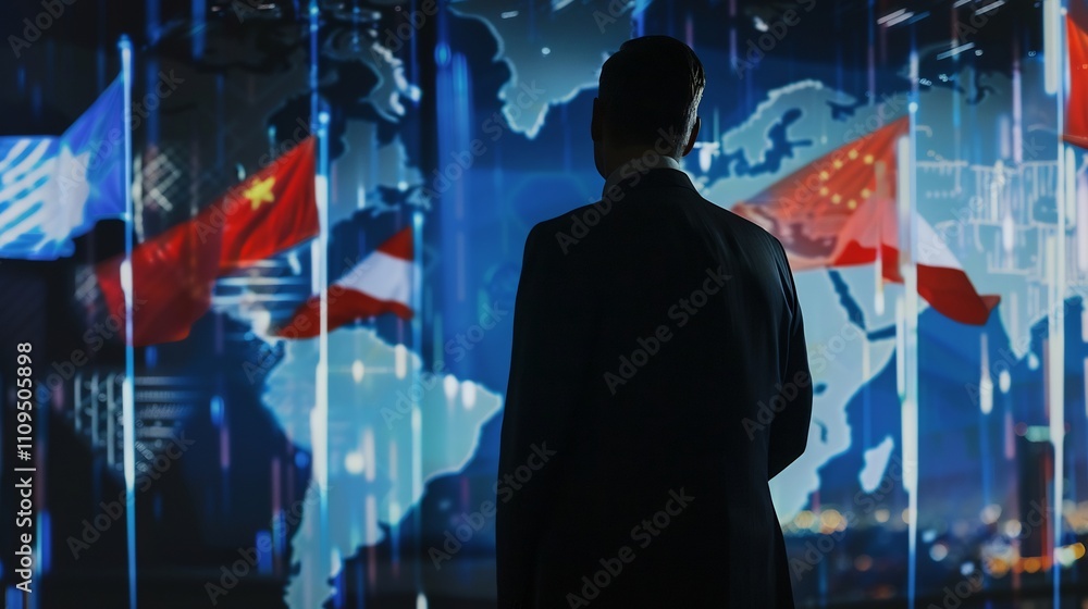 Ceo businessman attending a global business summit with international ...