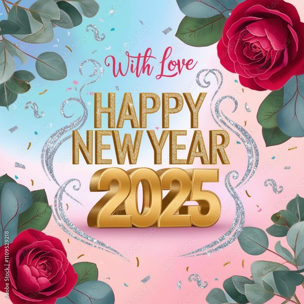 Ilustración de Stock HAPPY NEW YEAR 2025, HAPPY NEW YEAR PARTY, HAPPY ...