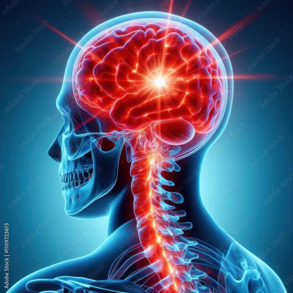 Human Brain Anatomy Neurological System Spinal Cord 3D Medical ...