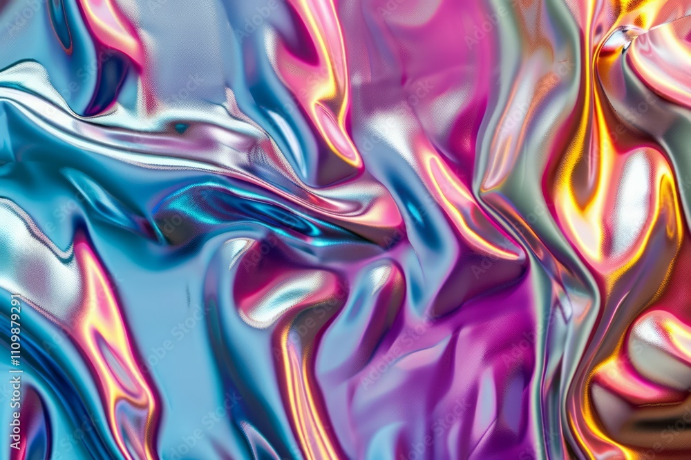 Image of Holographic iridescent effect dry paint surface. Texture for ...