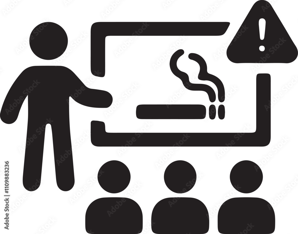 Illustration of an icon of a stickman giving a presentation to another ...