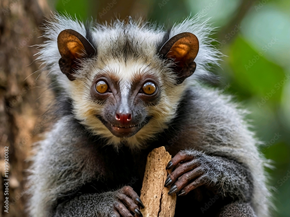 Aye-Aye: A rare lemur found only in Madagascar, the aye-aye is known for its unusual appearance ...