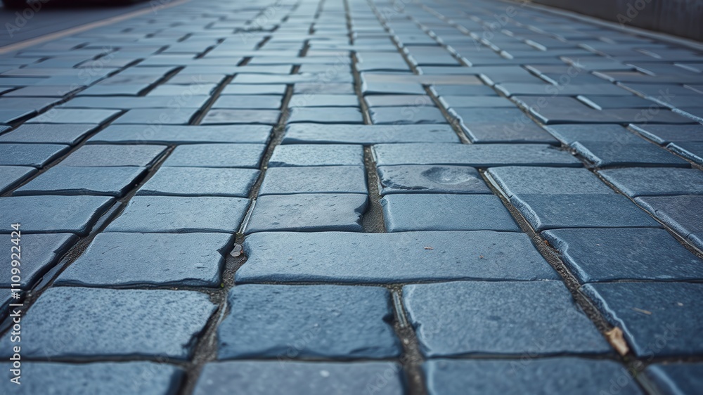 A close-up perspective of a stone path with a subtle perspective shift ...
