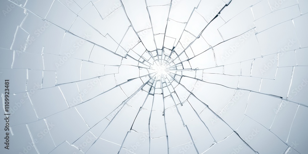 A web of shattered glass, broken into a multitude of fragments ...