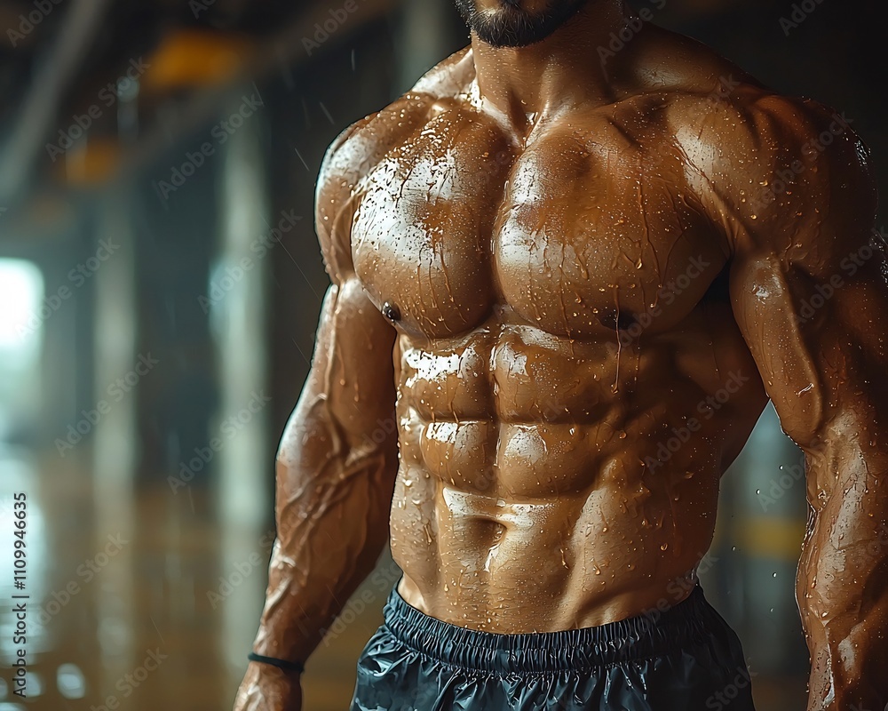 Defined Muscular Physique of Bodybuilder Showcasing Peak Physical ...