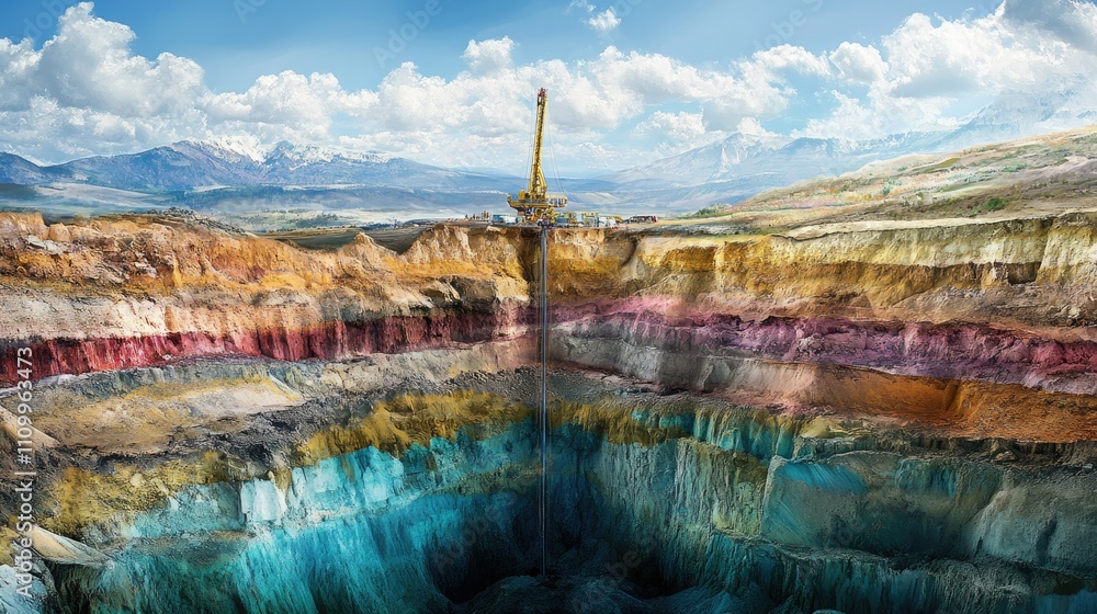 Earth inner beauty revealed: colorful layers shown in detail, with a ...