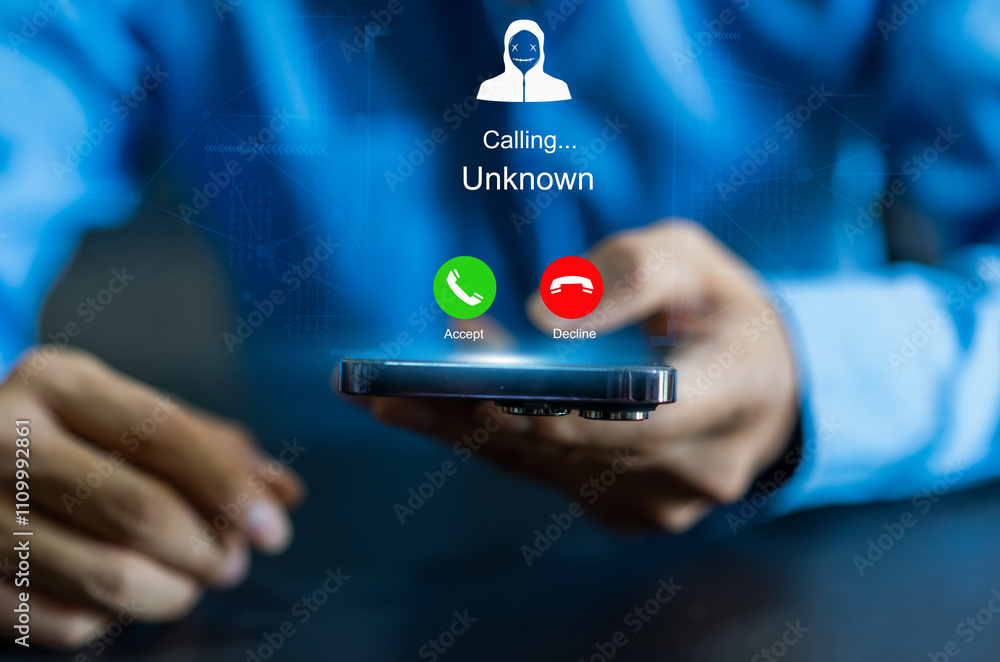 Phone scam alert with hacker and scammer calling unknown number ...