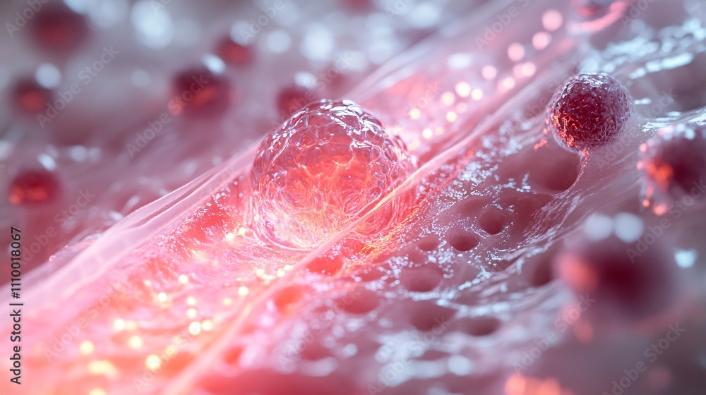 70.A close-up 3D visualization of a laser beam passing through saggy ...