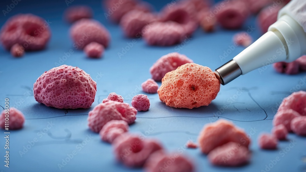 Using a biopsy or genetic testing with a cancerous cell caused by ...