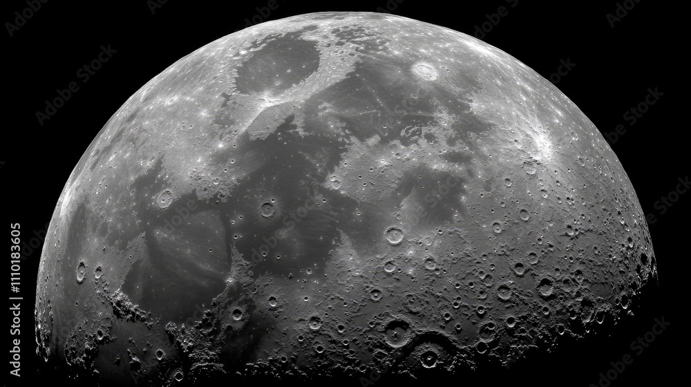 Detailed view of a full moon against a dark night sky captured through ...