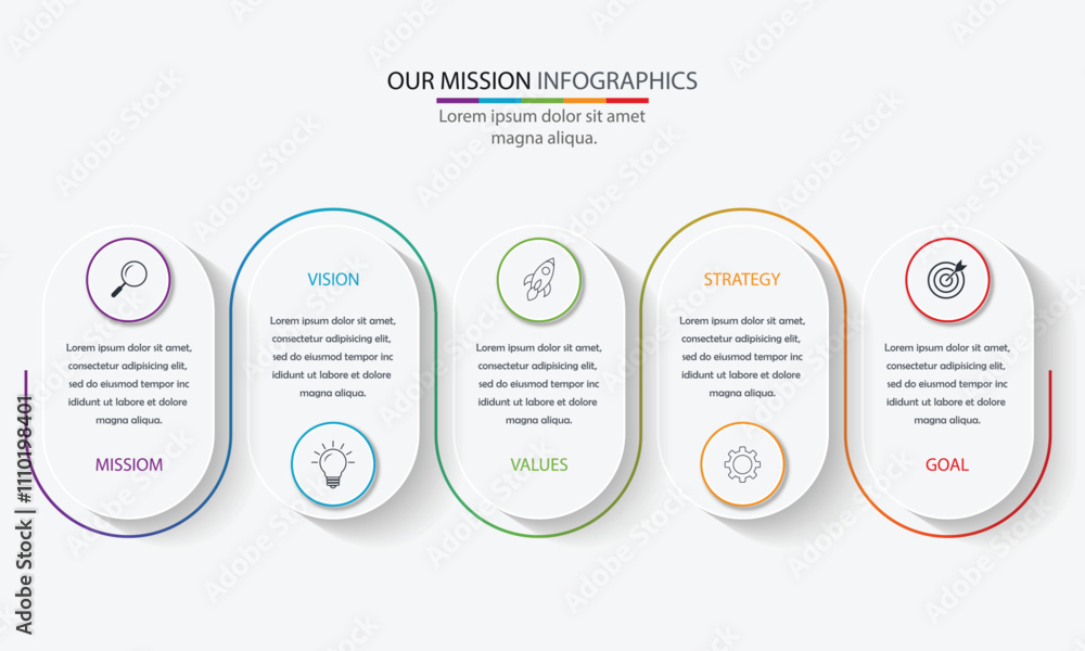Infographic line curve. Timeline 4 Key Points. Business Presentation ...