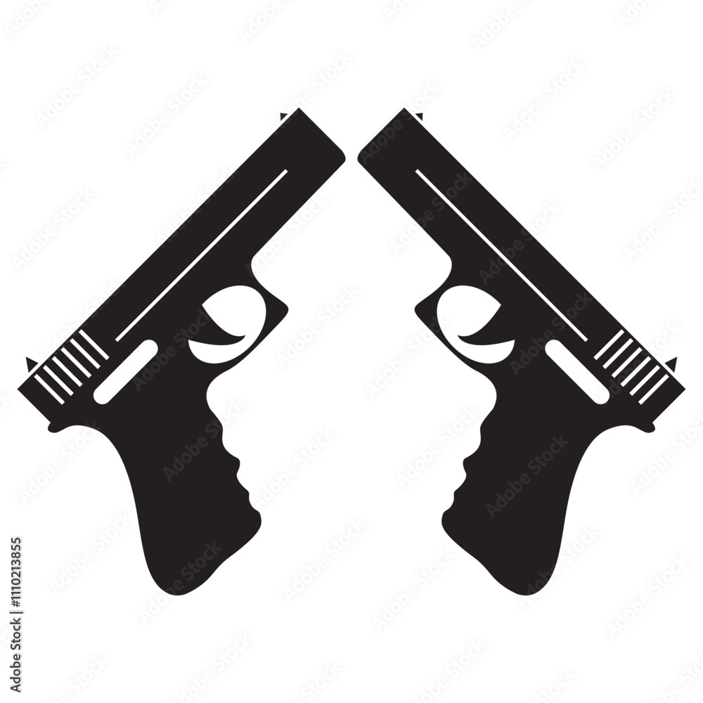 digital pistol svg vector cutfile for circuit and silhouette design for ...