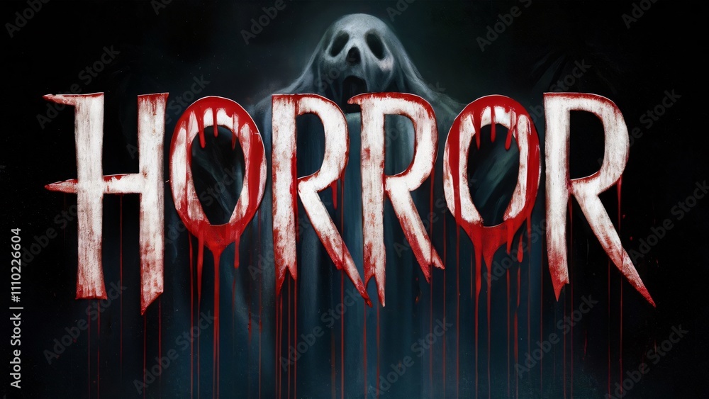 Bloody Horror Movie Poster Design, Ghastly Ghost and Dripping Text ...
