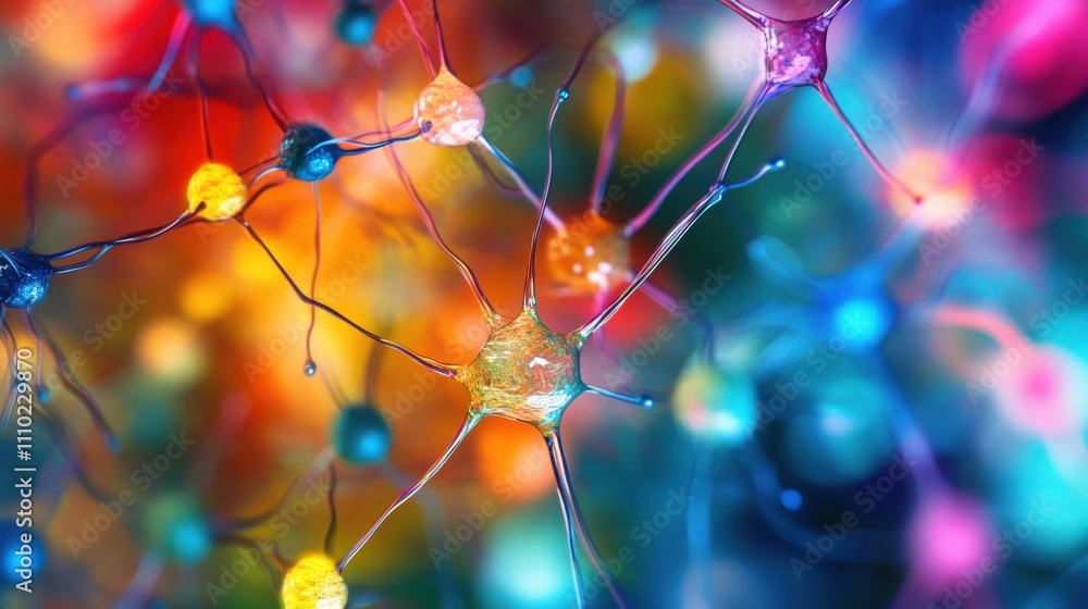An abstract image of neurodiversity with a colorful mind map showing ...