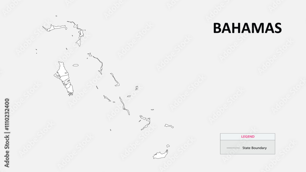 Bahamas Map. State map of Bahamas. Administrative map of Bahamas with ...