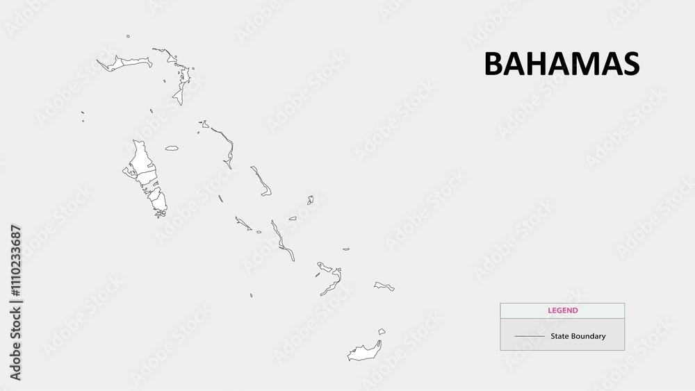 Bahamas Map. State map of Bahamas. Administrative map of Bahamas with ...
