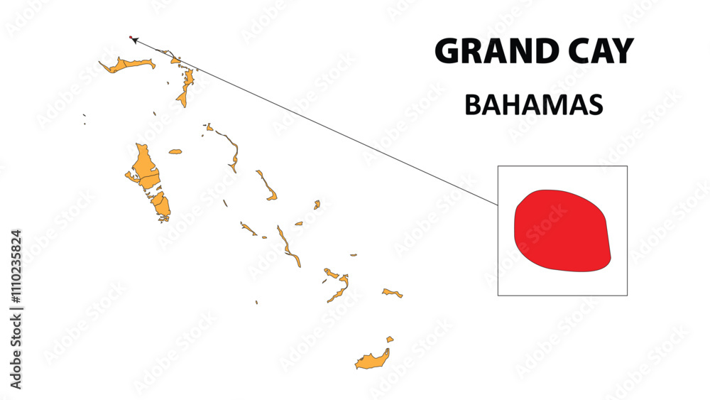 Grand Cay Map is highlighted on the Bahamas map with detailed state and ...