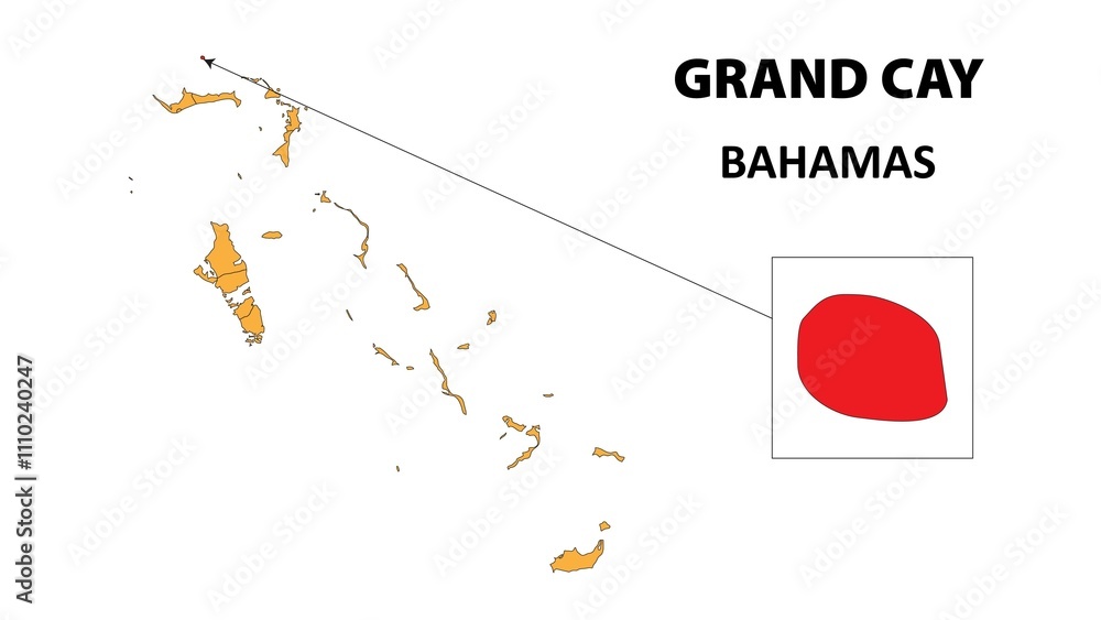 Grand Cay Map is highlighted on the Bahamas map with detailed state and ...