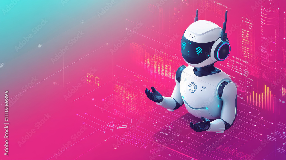 Virtual assistant voice recognition service technology. AI artificial ...