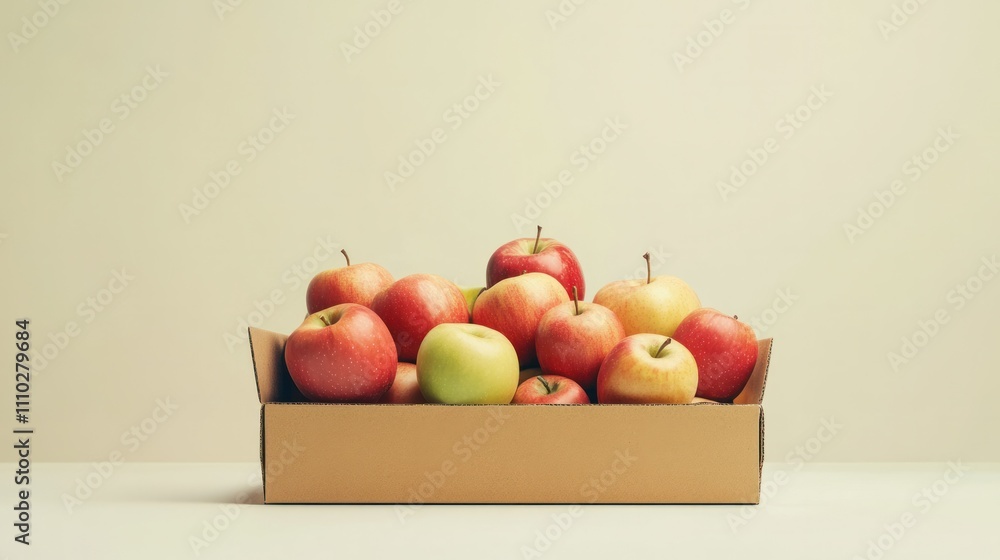 High-detail rendering of ripe apples with varied sizes and colors ...