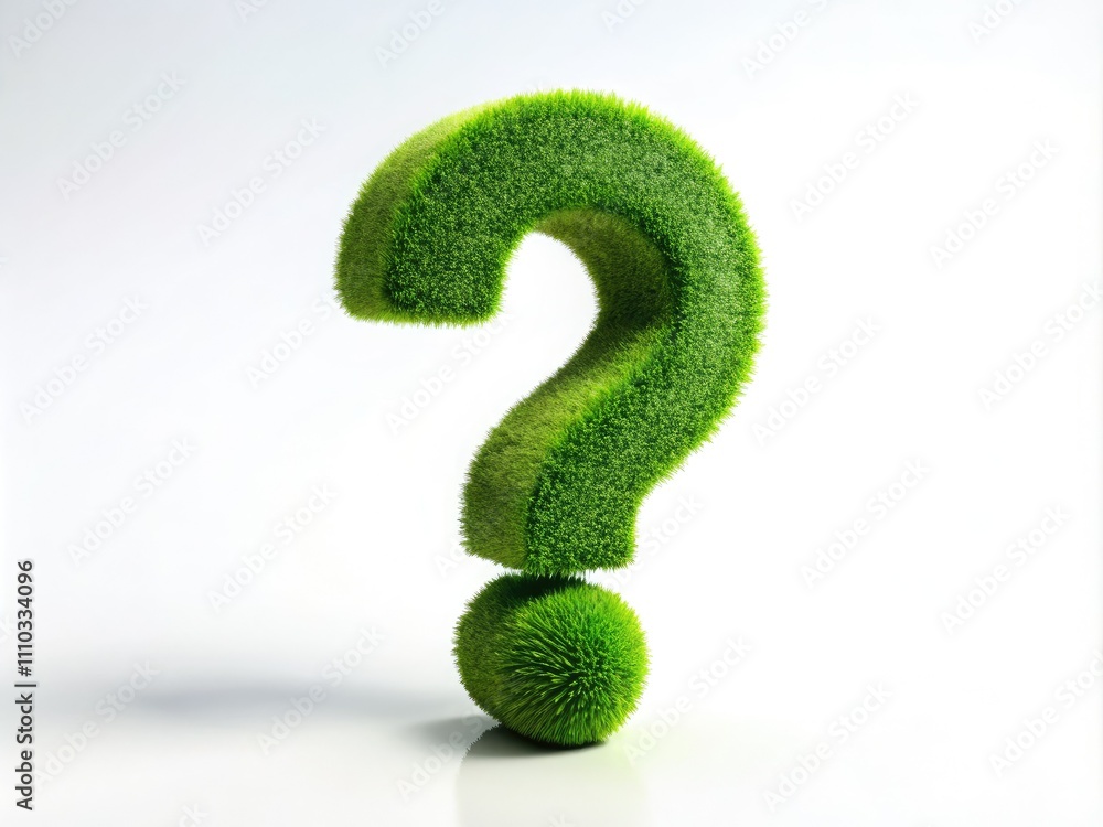 Green Question Mark Isolated on White Background for Creative Concepts ...