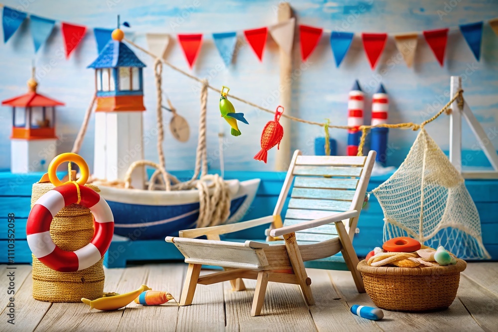 Marine-Themed Decor Collection Featuring Chaise Longue, Handmade Boat ...