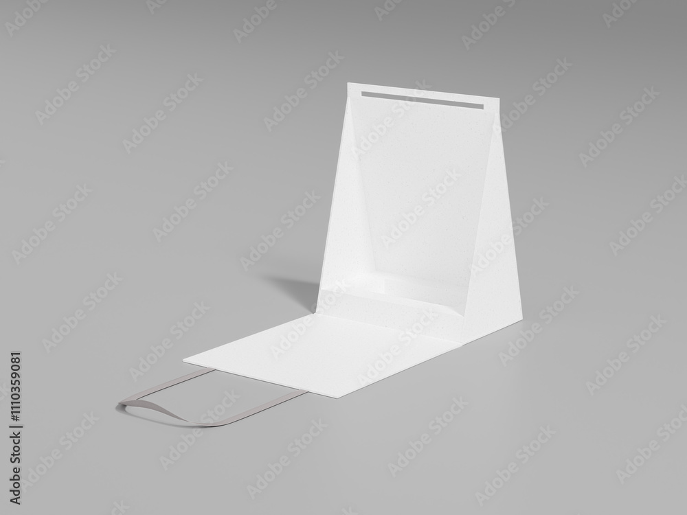Open lid foldable triangle packaging mockup, luxury triangle paper box ...