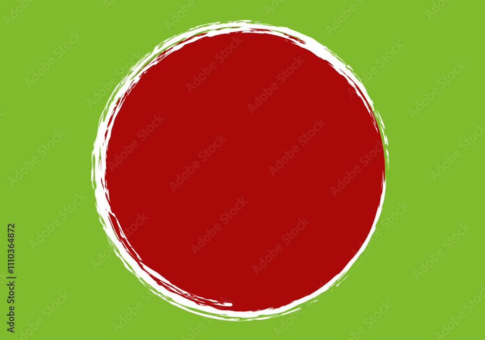 Fondo verde con circulo rojo y trazo blanco Stock Vector | Adobe Stock