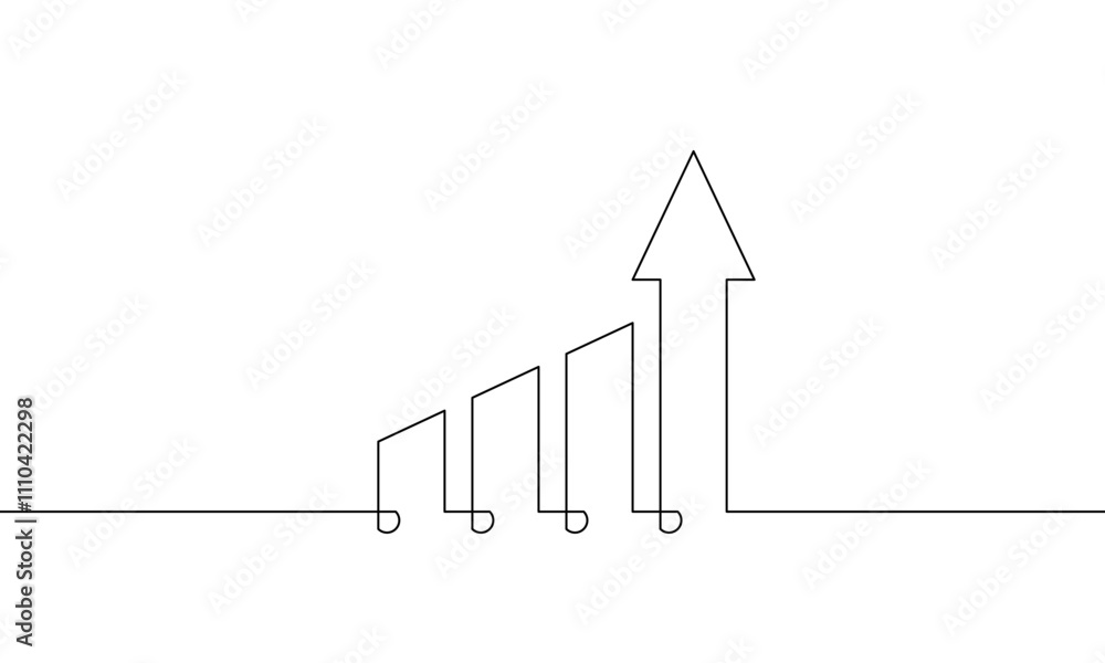 Graph line art. Illustration vector of business growth icon. Single ...