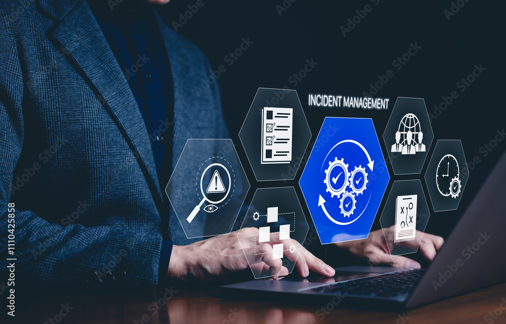 Incident Management and Business Process Technology Concept. virtual ...