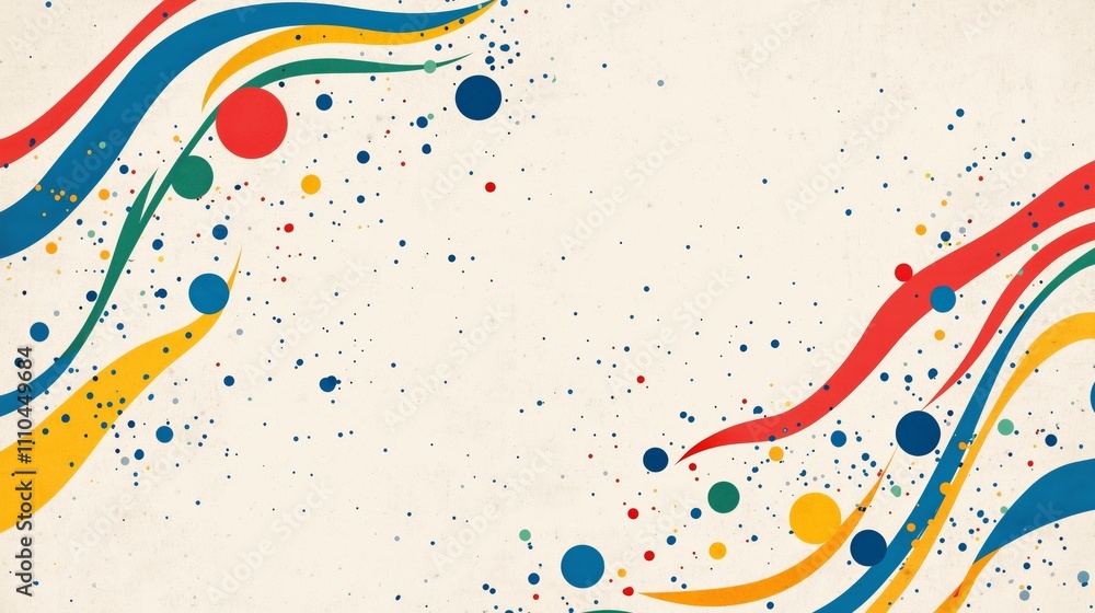 Minimalist confetti lines, drawn as subtle curves on a neutral surface ...