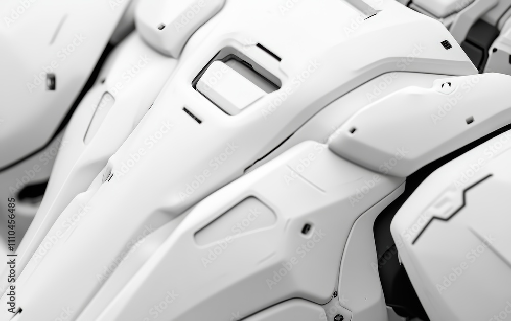 Minimalist Robot Panels A close-up of a robotâ???s upper body ...