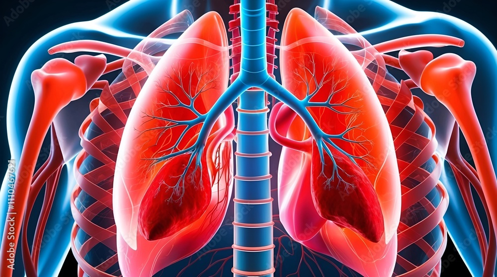 Human chest anatomy of lungs Stock Illustration | Adobe Stock