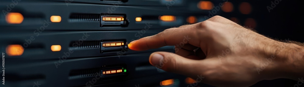 cloud and network concept. A network engineer configuring virtual ...