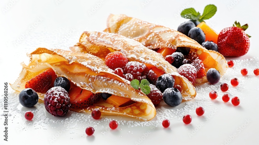 A sweet and elegant delight, featuring deliciously filled crepes ...