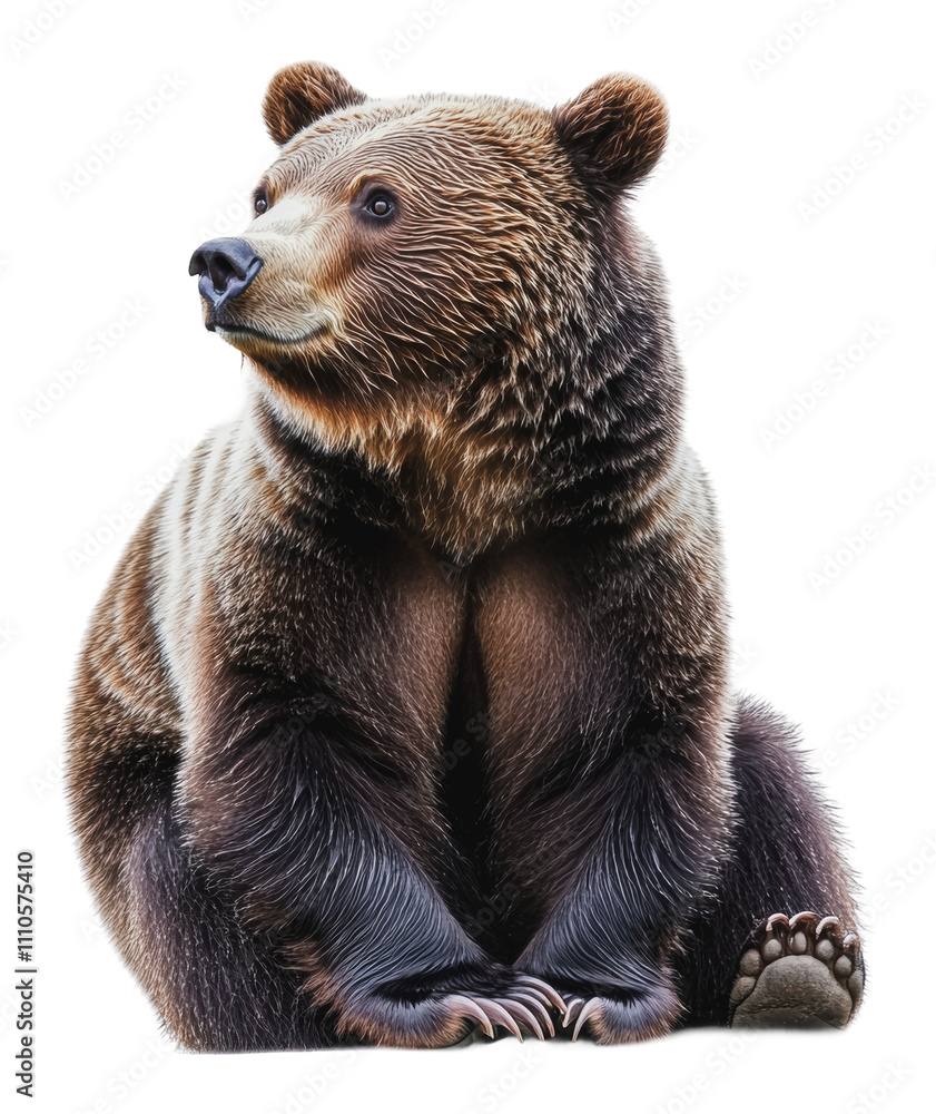 Grizzly bear resting in a natural pose outdoors, cut out - stock png ...