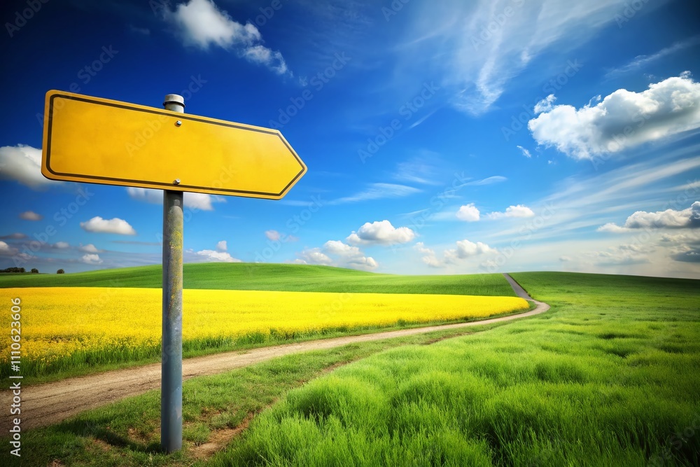 Blank Yellow Signpost Illustration with Ample Copy Space for Custom ...