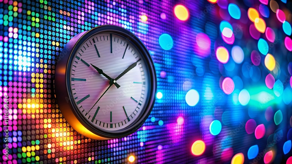 Classic Analog Clock Meets Neon Digital Patterns: Exploring the ...