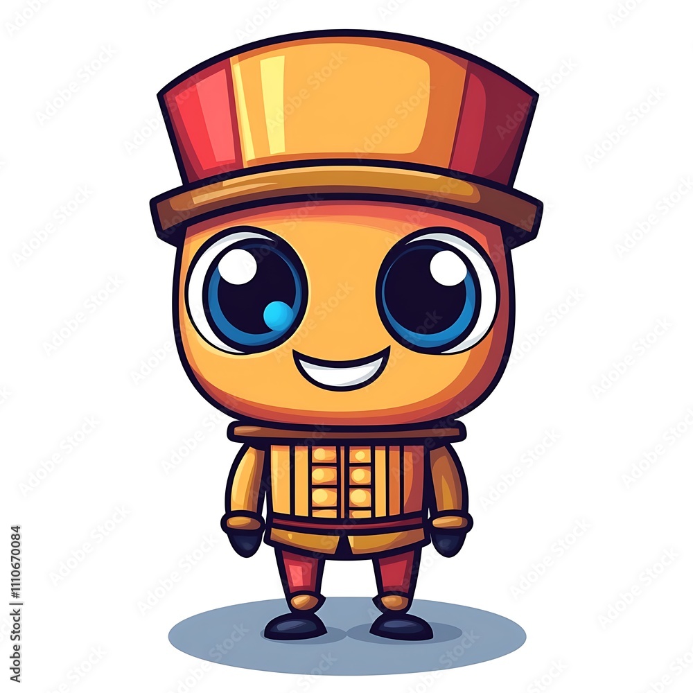 Cute cartoon illustration of a smiling nutcracker with big bold eyes ...