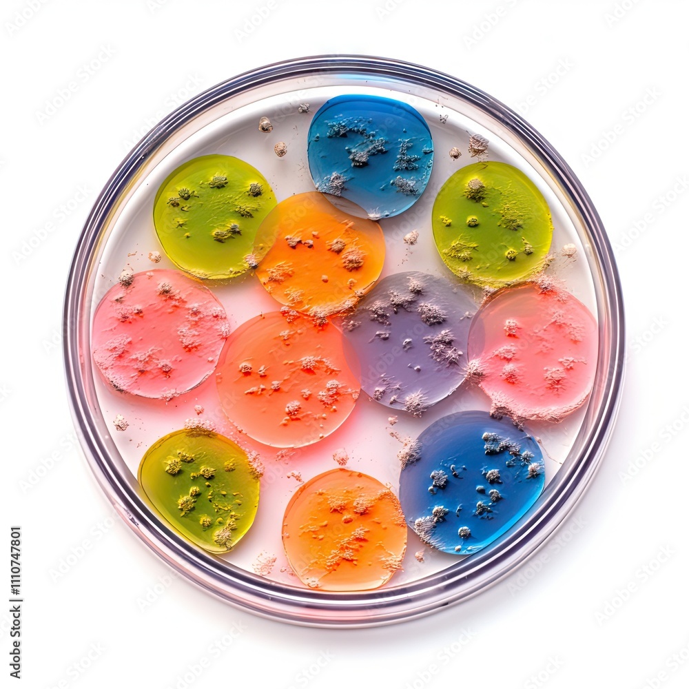 Color Bacteria Culture in a Petri Dish, Microorganisms, Petri Dish and ...