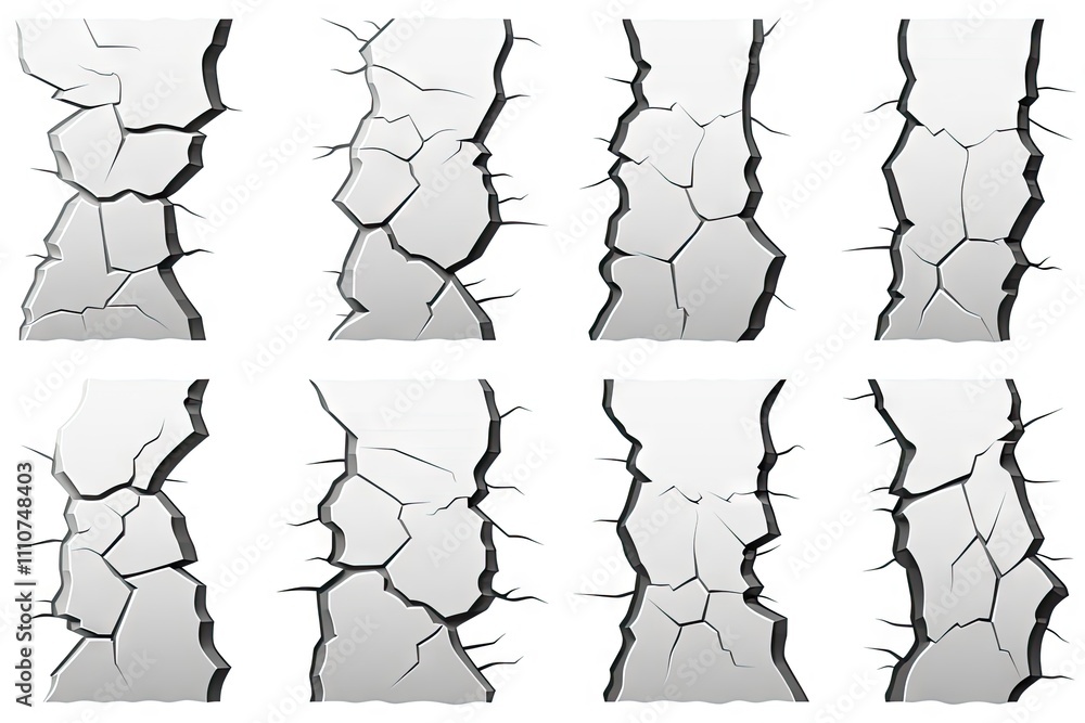 Wall Cracks Isolated, Fracture Surface Effects, Broken Collapse ...