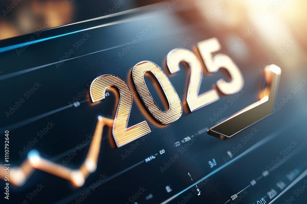 2025 economic growth projection with rising graph and financial ...