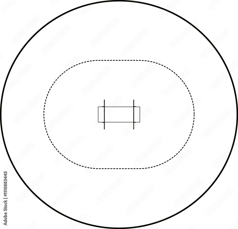 Cricket Field, Cricket Ground line style Diagram. Cricket outline ...