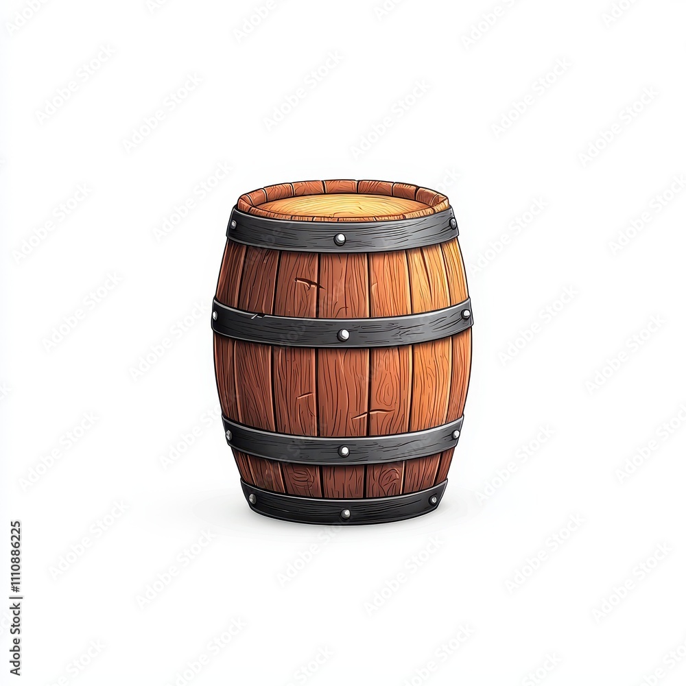Ilustración de Stock Rustic Wooden Barrel: A Classic Symbol of Old ...