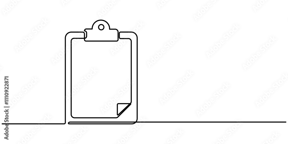 Стоковое векторное изображение «Clipboard with check. Continuous one ...
