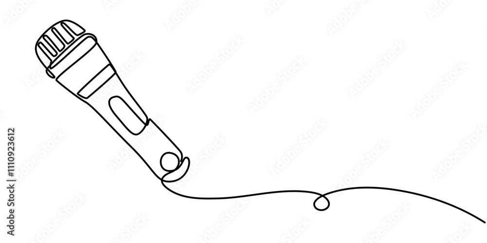 Continuous Line Drawing of Karaoke Icon. Hand Drawn Symbol Vector ...
