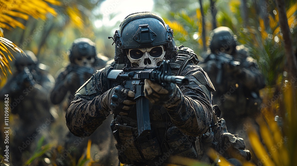 a skeleton delta force operator carrying a Mk18 with suppressor, other ...